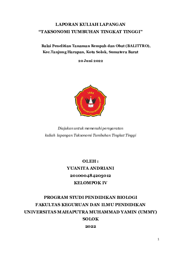 (PDF) LAPORAN TTTT BALITRO