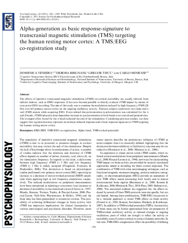 (PDF) Alpha-generation as basic response-signature to transcranial magnetic stimulation (TMS ...