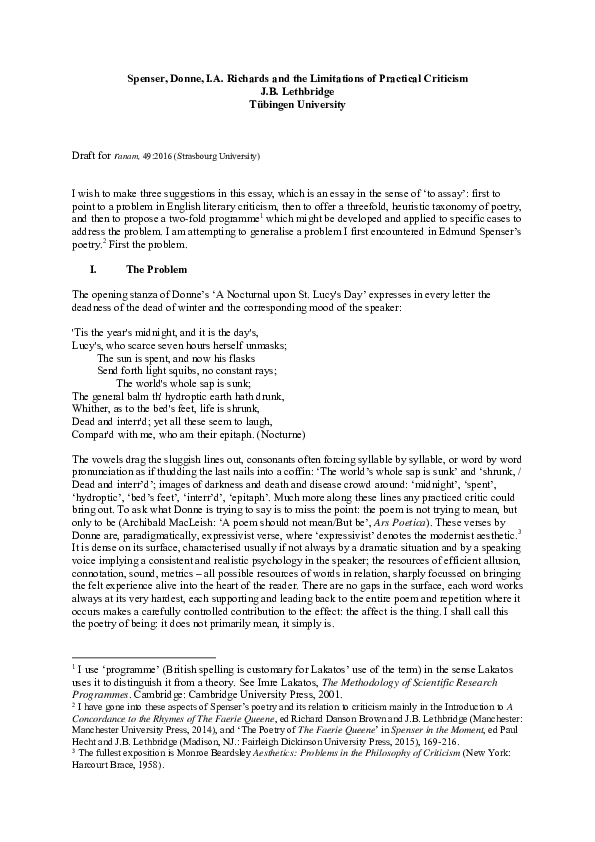 (PDF) Richards and English Poetry DRAFT