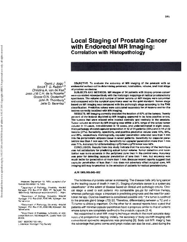 (PDF) Local staging of prostate cancer with endorectal MR imaging ...