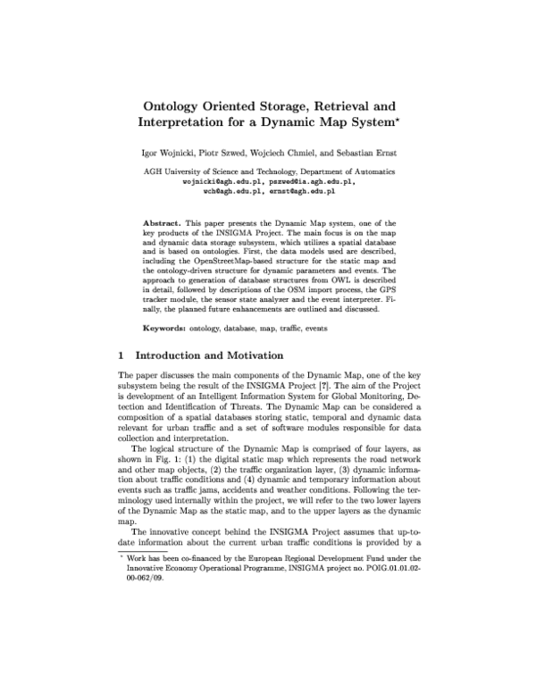 (PDF) Ontology Oriented Storage, Retrieval and Interpretation for a Dynamic Map System