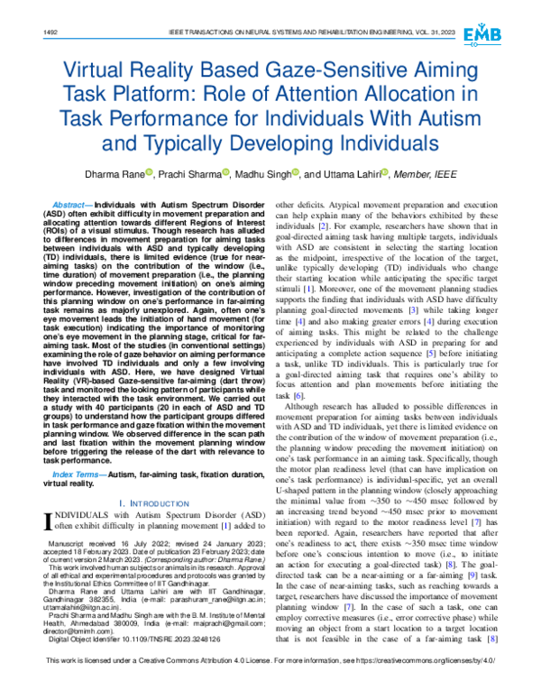 (PDF) Virtual Reality Based Gaze-Sensitive Aiming Task Platform: Role of Attention Allocation in ...