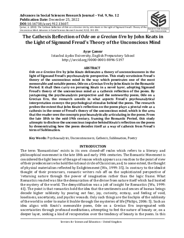 (PDF) The Cathexis Reflection of Ode on a Grecian Urn by John Keats in ...