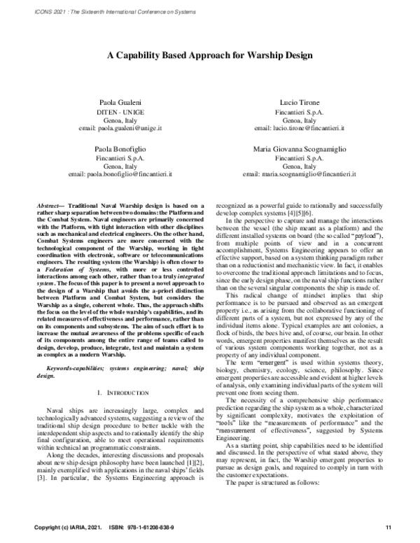 (PDF) A Capability Based Approach for Warship Design