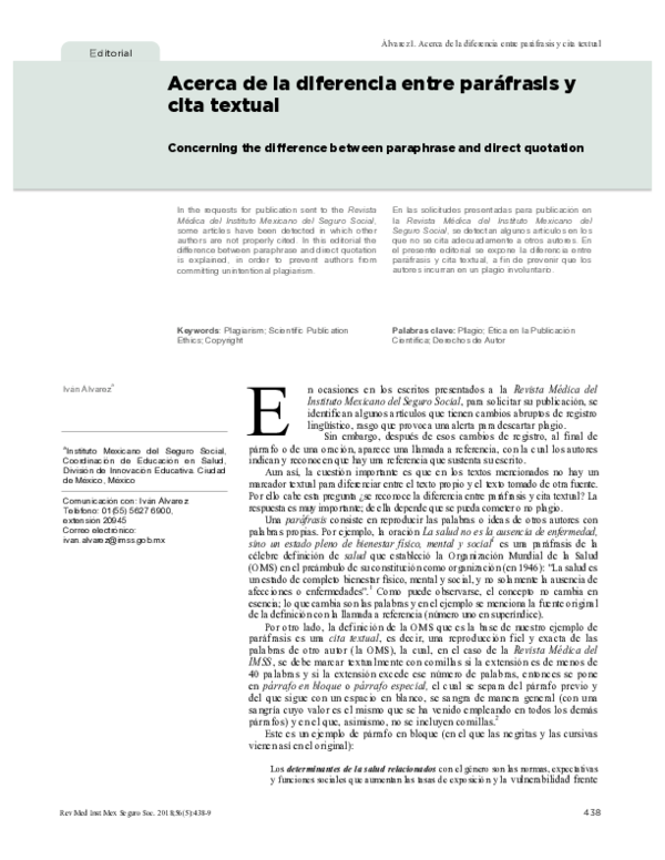 (PDF) Concerning the difference between paraphrase and direct quotation