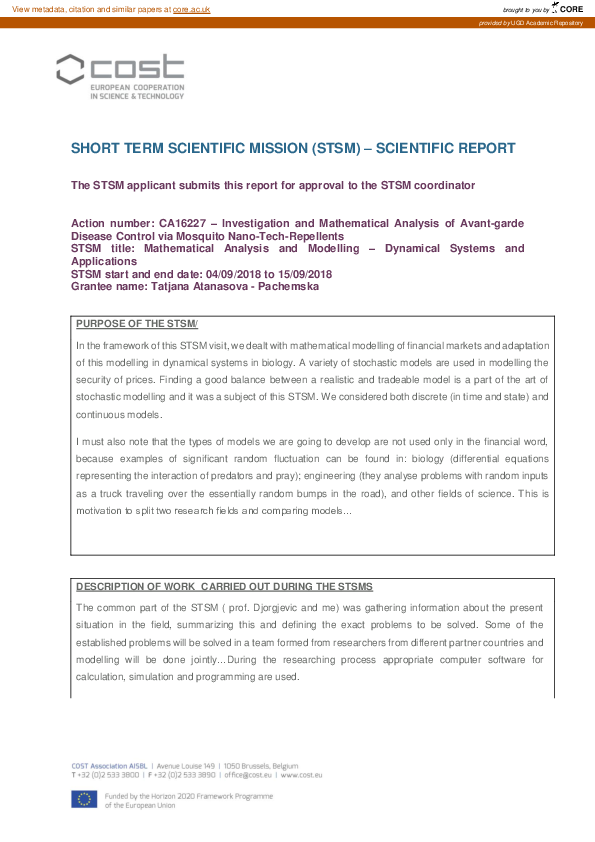 (PDF) Mathematical Analysis and Modelling – Dynamical Systems and Applications