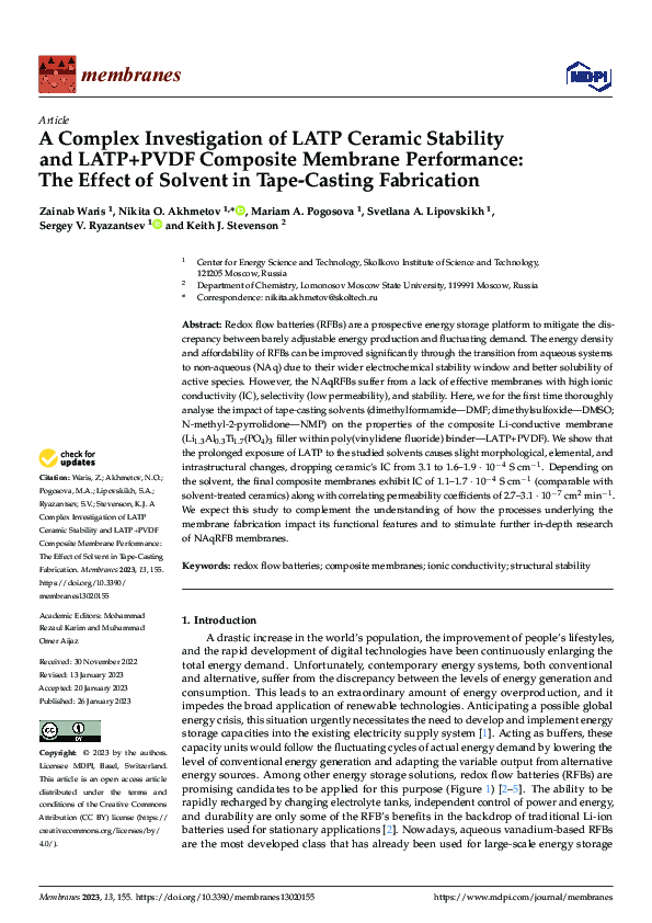 (PDF) A Complex Investigation of LATP Ceramic Stability and LATP+PVDF Composite Membrane ...