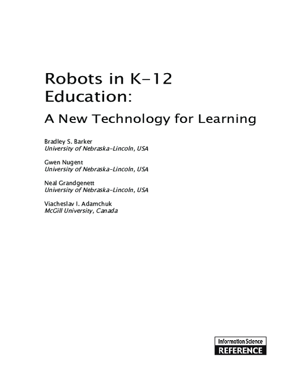 (PDF) Robots in K-12 Education