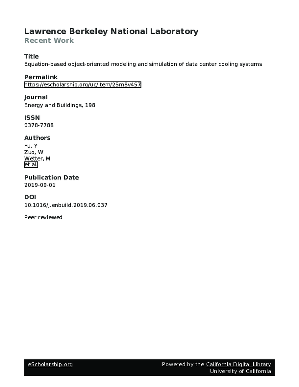 Pdf Equation Based Object Oriented Modeling And Simulation For Data 6892