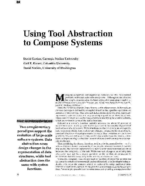 (PDF) Using tool abstraction to compose systems
