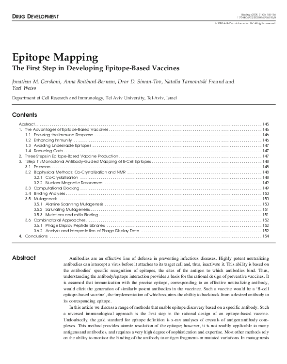 (PDF) Epitope Mapping