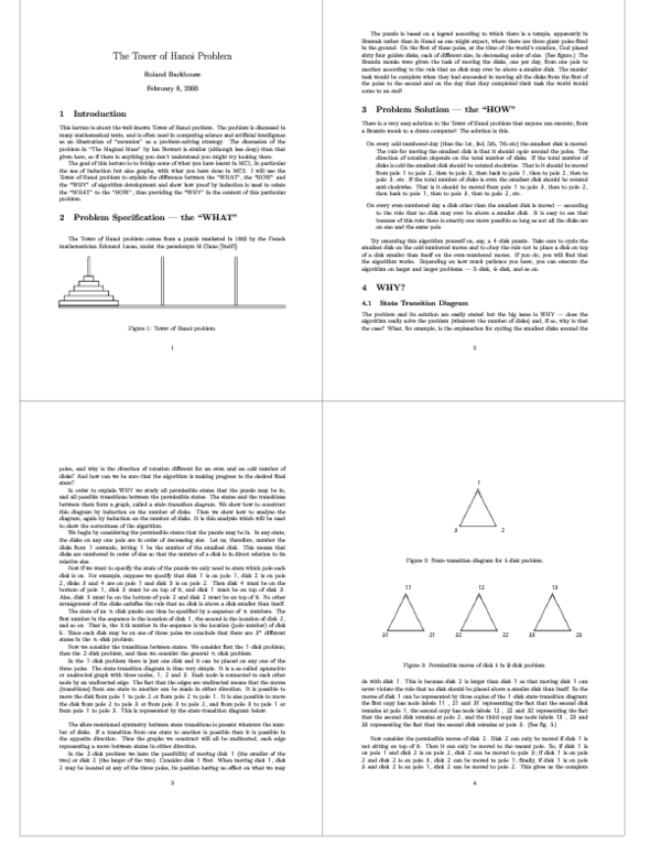 (PDF) The Tower of Hanoi Problem