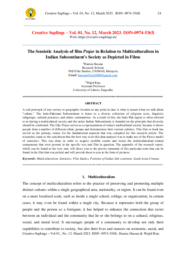 (PDF) The Semiotic Analysis of film Pinjar in Relation to ...