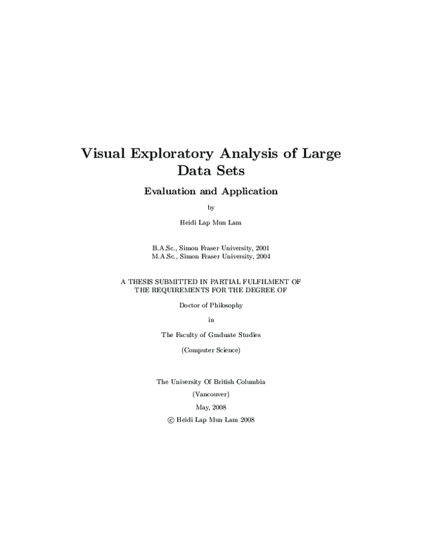 (PDF) Visual exploratory analysis of large data sets : evaluation and application