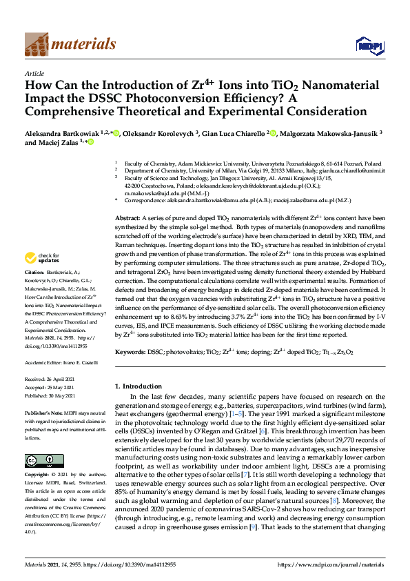 (PDF) How Can the Introduction of Zr4+ Ions into TiO2 Nanomaterial ...