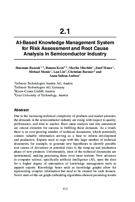 (PDF) AI-Based Knowledge Management System for Risk Assessment and Root Cause Analysis in ...