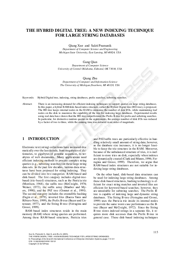 (PDF) The Hybrid Digital Tree: A New Indexing Technique for Large String Databases