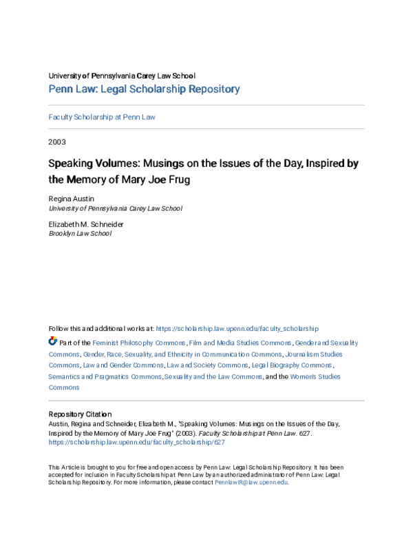 (PDF) Speaking Volumes: Musings on the Issues of the Day, Inspired by ...