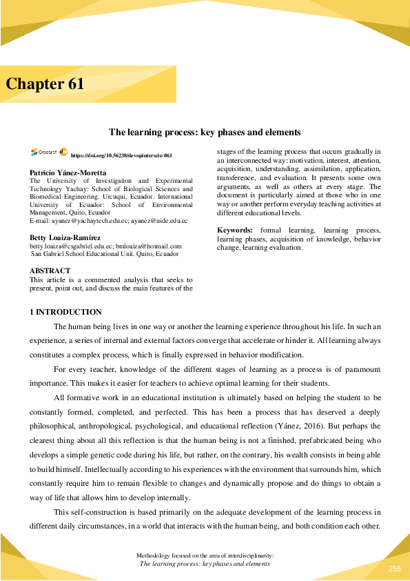 (PDF) The learning process: key phases and elements
