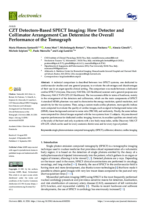 Pdf Czt Detectors Based Spect Imaging How Detector And Collimator Arrangement Can Determine