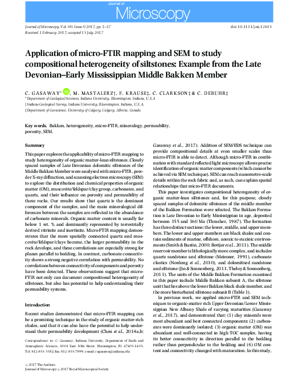 (PDF) Application of micro-FTIR mapping and SEM to study compositional heterogeneity of ...