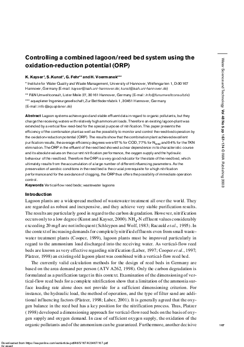 (PDF) Treatment of freshwater fish farm effluent using constructed wetlands: the role of plants ...