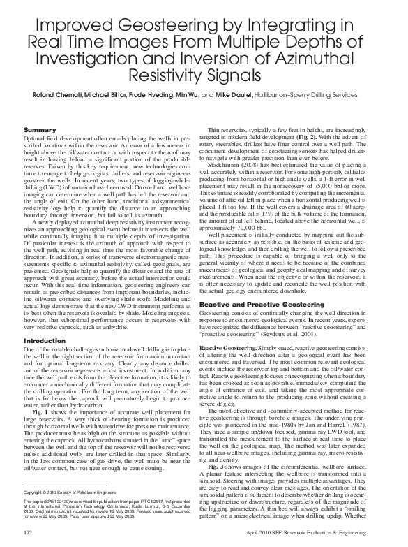 (PDF) Improved Geosteering by Integrating in Real Time Images From Multiple Depths of ...