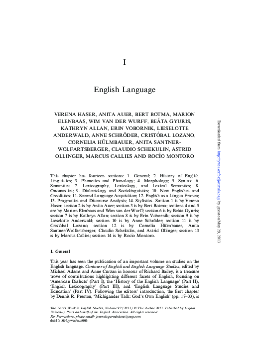 (PDF) English Language: Second Language Acquisition