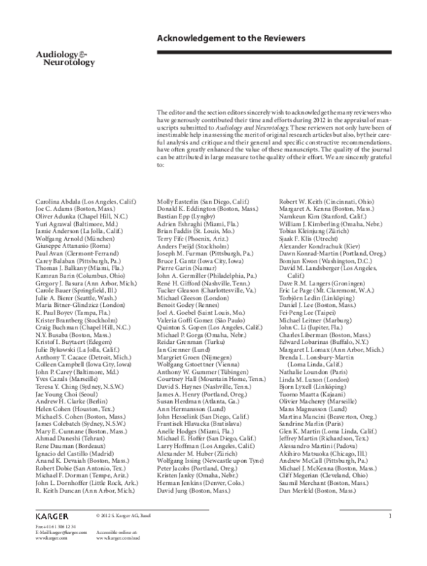 (PDF) Acknowledgement to the Reviewers