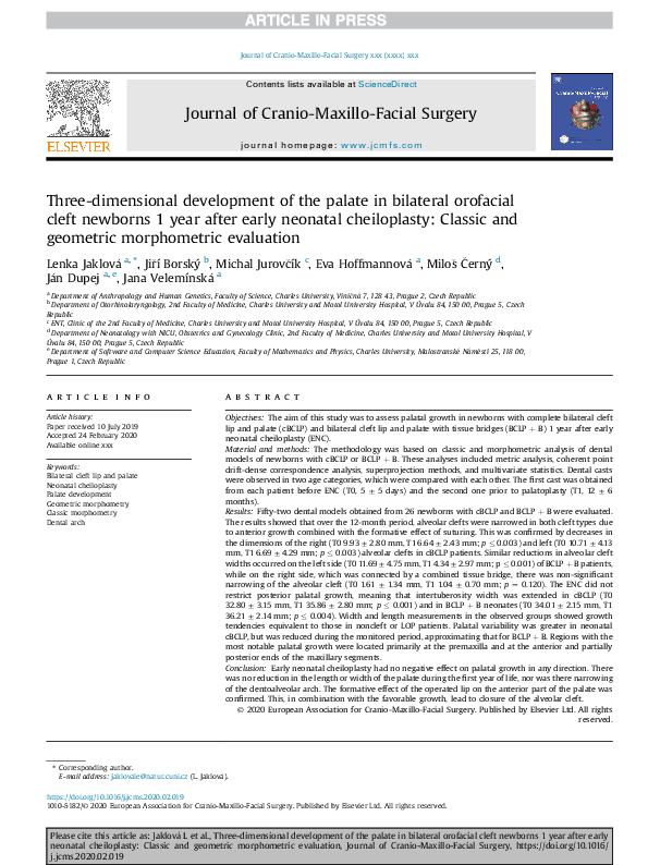 (PDF) Three-dimensional development of the palate in bilateral ...