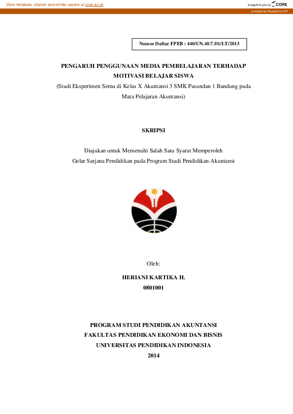(PDF) Pengaruh Penggunaan Media Pembelajaran Terhadap Motivasi Belajar ... (PDF) Pengaruh Penggunaan Media Pembelajaran Terhadap Motivasi Belajar ...