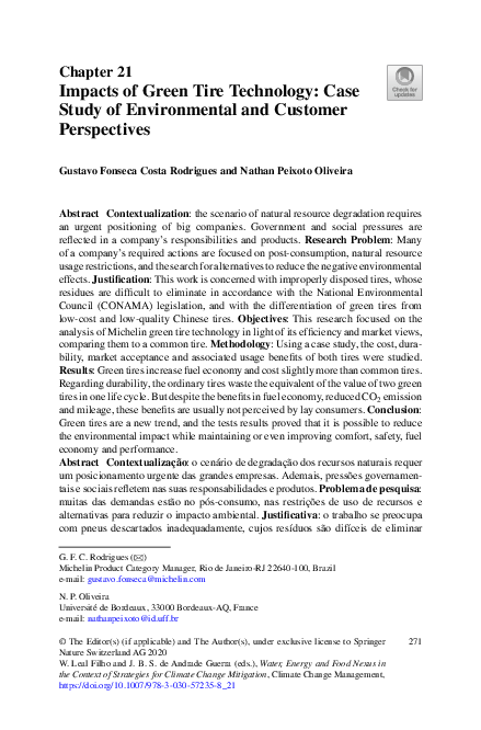 (PDF) Impacts of Green Tire Technology: Case Study of Environmental and ...