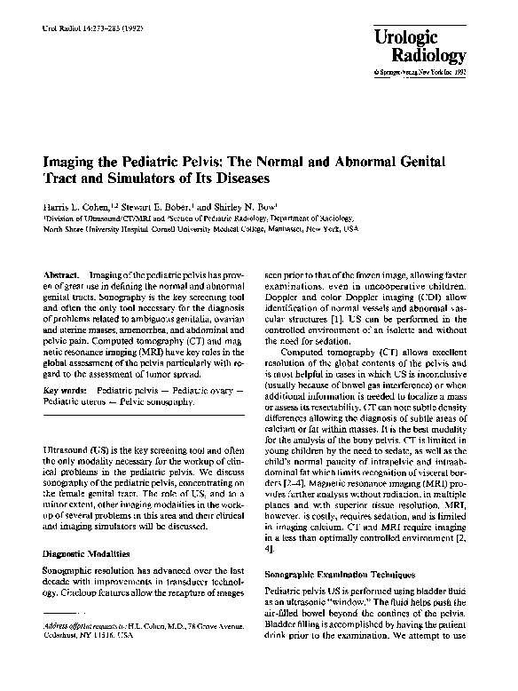 (PDF) Imaging the pediatric pelvis: The normal and abnormal genital ...