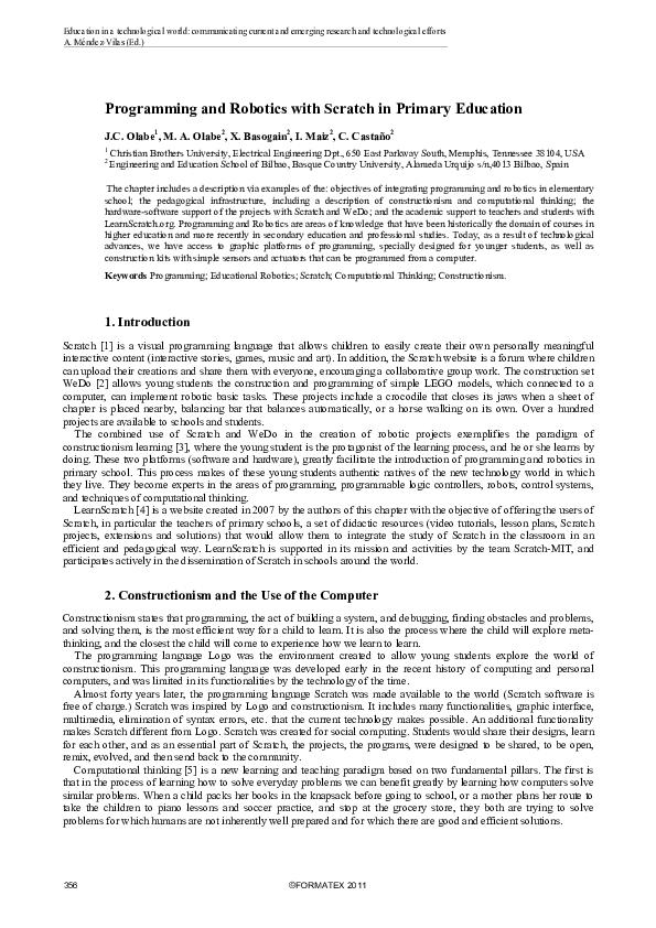 (PDF) Programming and Robotics with Scratch in Primary Education