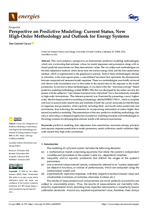 Pdf Perspective On Predictive Modeling Current Status New High Order Methodology And Outlook