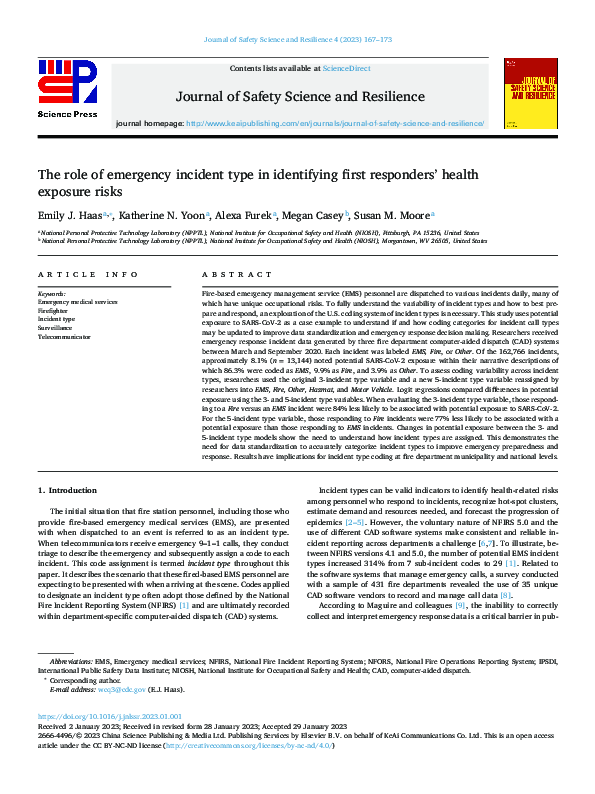 (PDF) The role of emergency incident type in identifying first ...