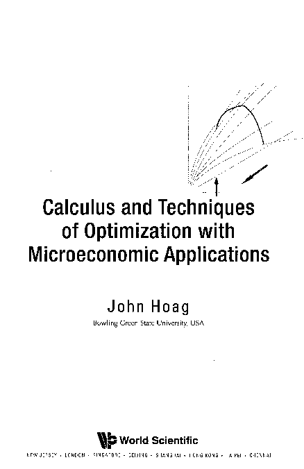 (PDF) Calculus and Techniques of Optimization with Microeconomic Applications