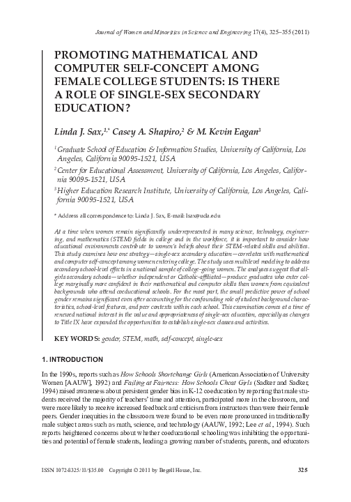 Pdf Promoting Mathematical And Computer Self Concept Among Female