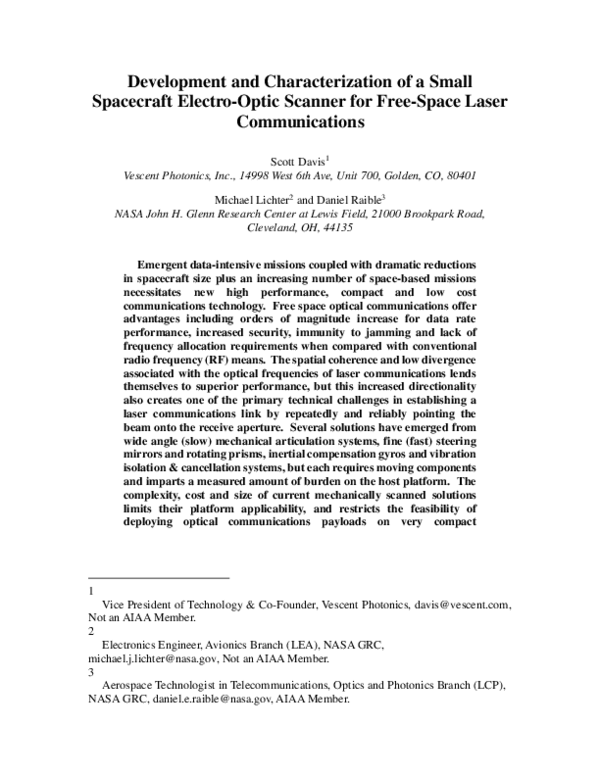 (PDF) Development and Characterization of a Small Spacecraft Electro ...