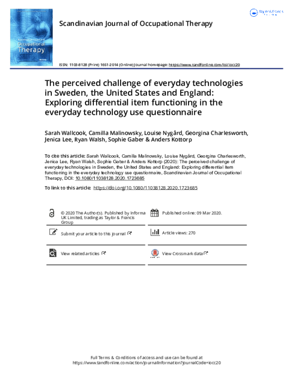 (PDF) The perceived challenge of everyday technologies in Sweden, the ...