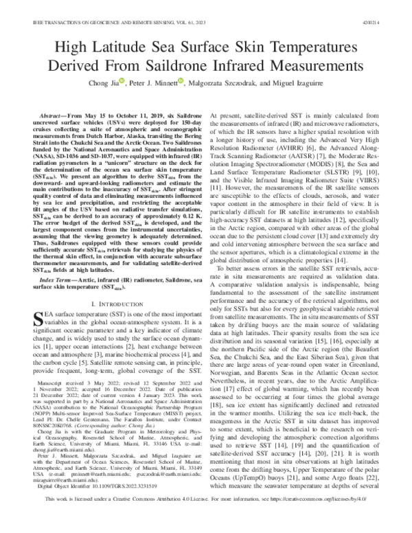 (PDF) High Latitude Sea Surface Skin Temperatures Derived From ...