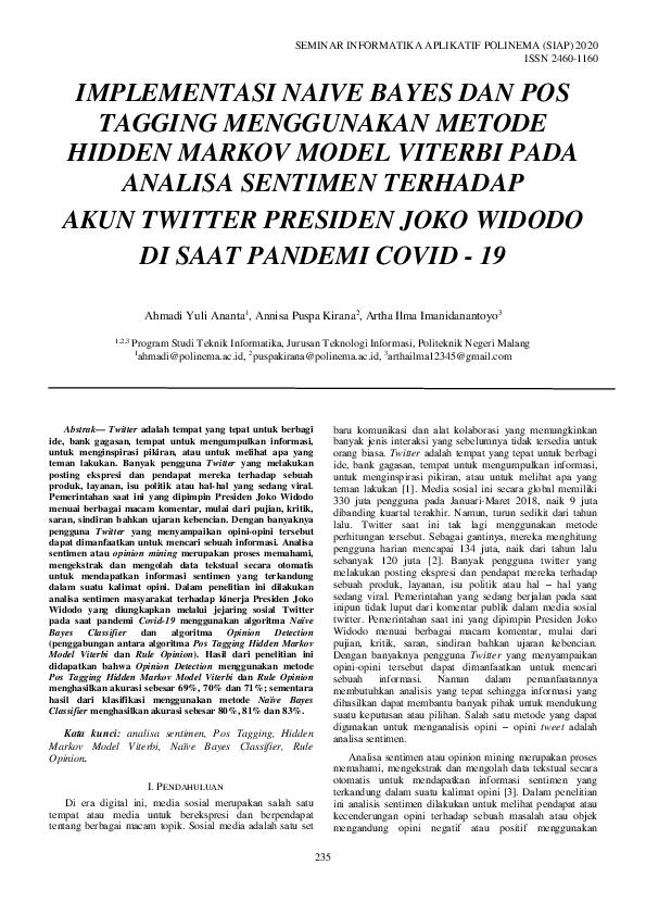 (PDF) Implementasi Naive Bayes Dan Pos Tagging Menggunakan Metode ...
