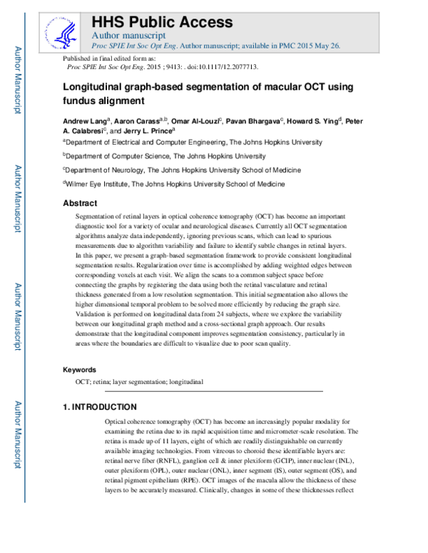 (PDF) Longitudinal graph-based segmentation of macular OCT using fundus alignment