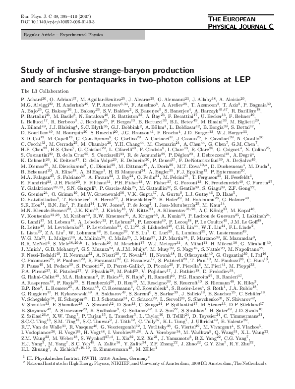 Study of inclusive strange-baryon production and search for pentaquarks in two-photon collisions ...