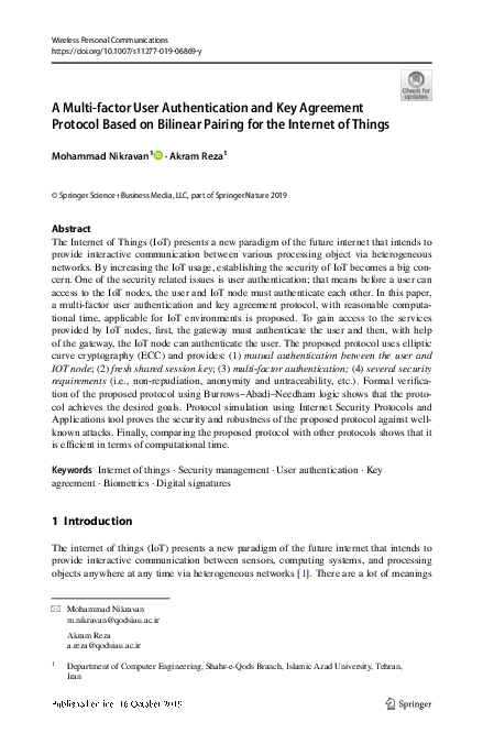 (PDF) A Multi-factor User Authentication and Key Agreement Protocol Based on Bilinear Pairing ...