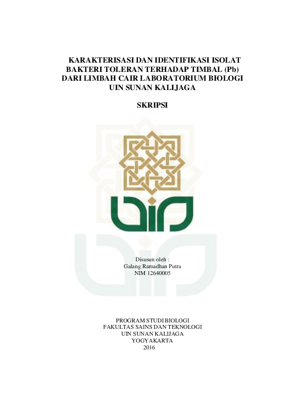 (PDF) Karakterisasi Dan Identifikasi Isolat Bakteri Toleran Terhadap ...