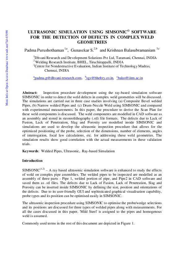 (PDF) Ultrasonic Simulation Using Simsonic © Software for the Detection ...