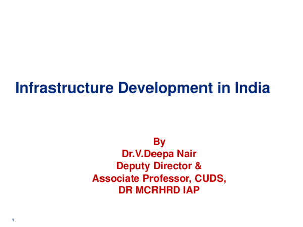 (PDF) Infrastructure Development in India