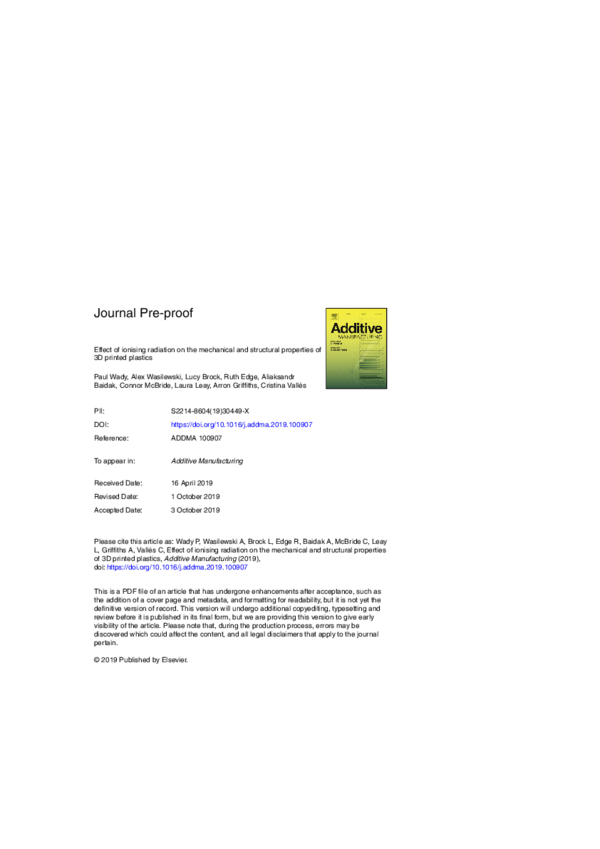 (PDF) Effect of ionising radiation on the mechanical and structural ...
