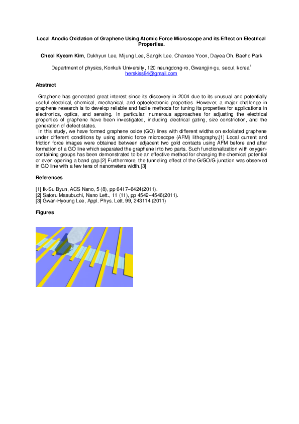 (PDF) Local Anodic Oxidation of Graphene Using Atomic Force Microscope ...